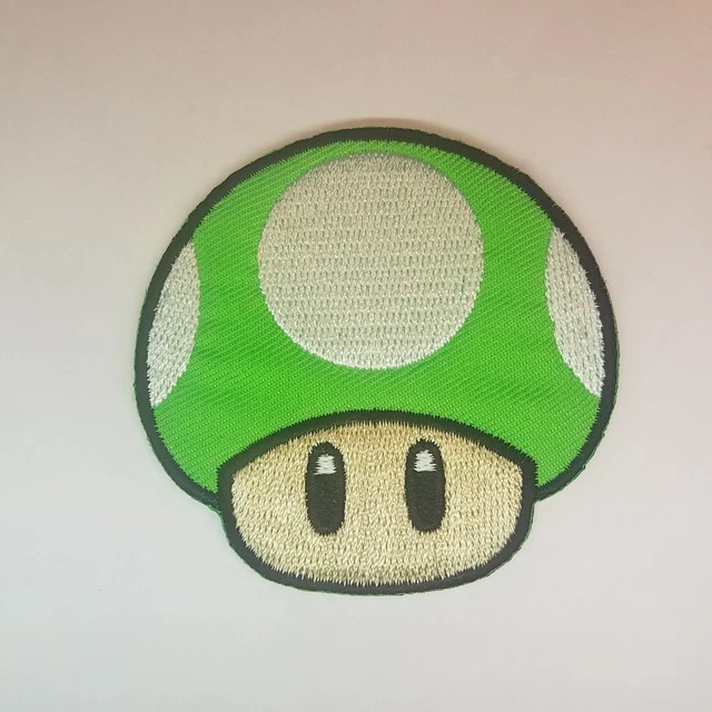 SUPER MARIO BROS Green Power Up Mushroom Patch 2 3/4 inches £4.79 ...