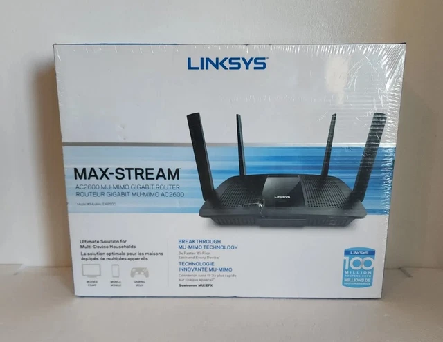 NEW LINKSYS MAX-STREAM EA8500 AC2600 Smart Wi-Fi Router easy setup APP ...