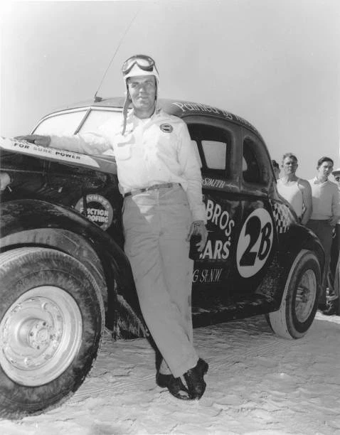 JACK SMITH POSES car he drove victory NASCAR Modified-Sportsman ra- Old ...
