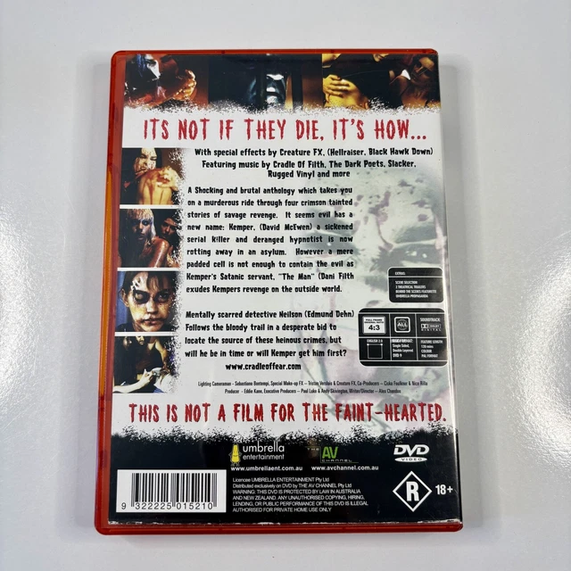 CRADLE OF FEAR DVD Region Free PAL Free Tracked Postage $19.99 - PicClick AU