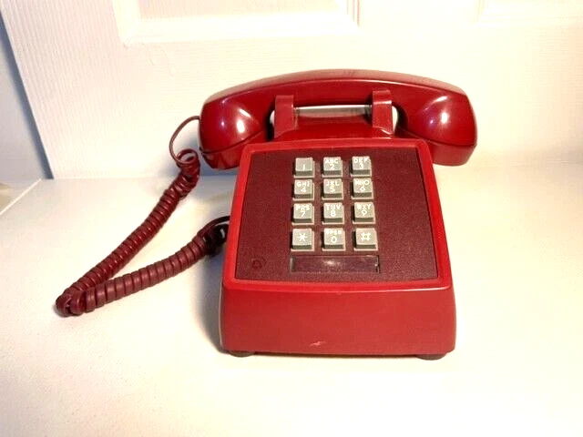 VINTAGE CHERRY RED Western Electric Push Button Phone 1970s 1980s ...