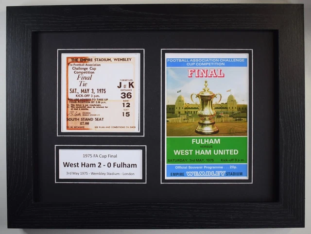 1975 FA CUP Final A4 Photo Ticket Display Football Programme West Ham ...