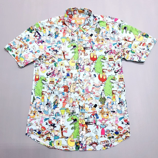 RSVLTS SHIRT MENS Small Nickelodeon Button Up Short Sleeve Roosevelts ...