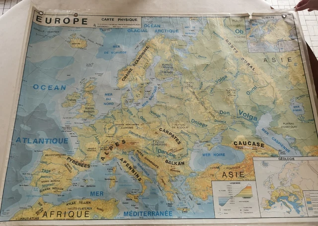 ANCIENNE CARTE SCOLAIRE Europe Politique Physique 1979 MDI EUR 40,00 ...