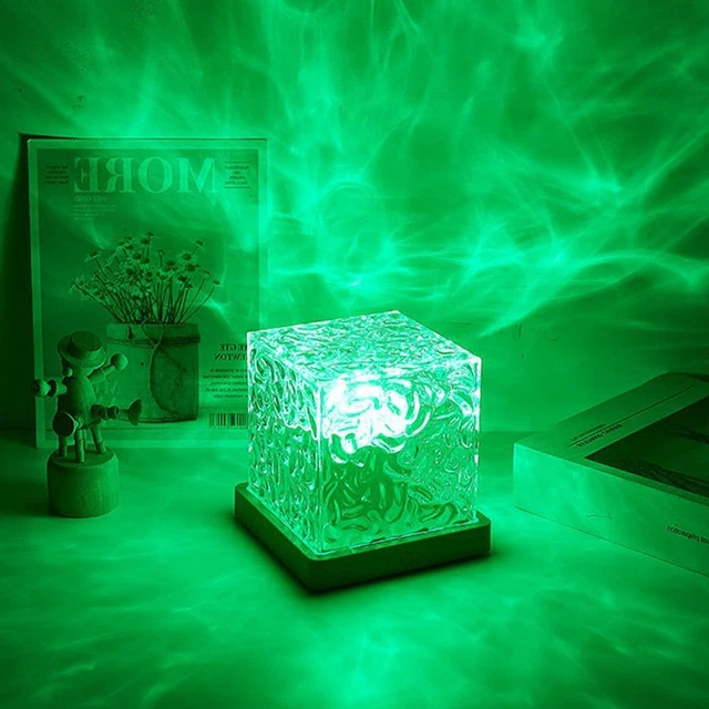 RGB LED CUBE Northern Lights Water Wave Night Light Atmosphere Remote ...