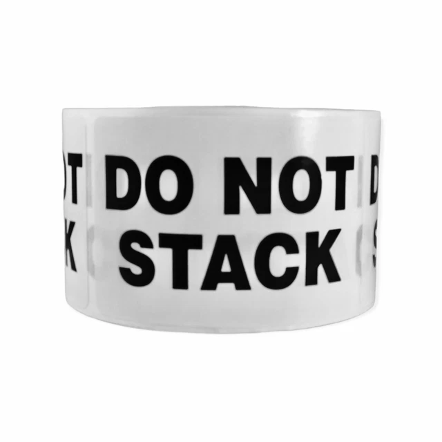 500 LABELS - Do Not Stack (2"x3" WH/BLK) Adhesive Fragile Handling ...