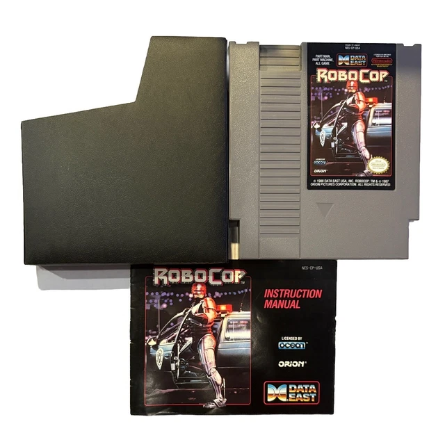 ROBOCOP VIDEO GAME Nintendo NES w/ Manual & Dust Cover Tested Working ...