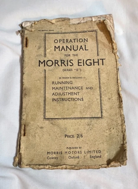 MORRIS EIGHT SERIES E Car Owners Operation Manual 1946 £2.99 - PicClick UK