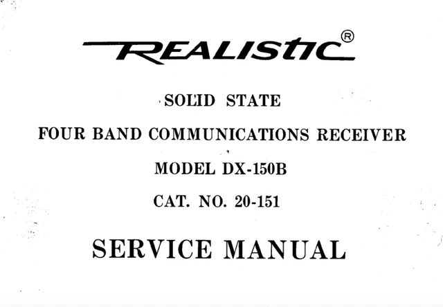REALISTIC DX-150B, DX-160 Schematic Diagram Service Manual Techniques ...