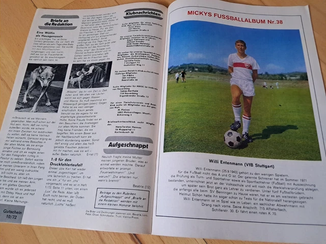 MICKY MAUS NR.10 vom 4.3.1972 mit Fußball-Album, MMK-Gutscheinecke - Z1 ...