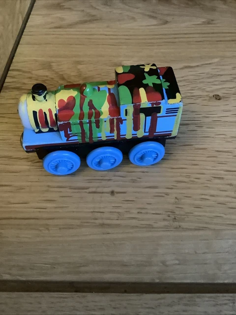 THOMAS TANK ENGINE & Friends Wooden Train PAINT SPLATTERED THOMAS ...