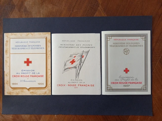 TIMBRES FRANCE 3 carnets croix rouge 1954/1955/1957 neufs XX livraison gratuite EUR 140,00 ...