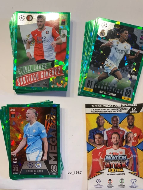 TOPPS - UEFA CL Match Attax EXTRA 2023/2024 (23/24) - Green Emerald Parallel Cards £4.10 ...