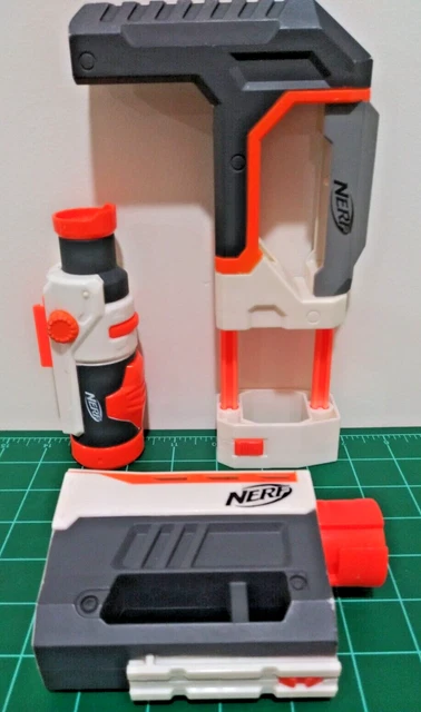 NERF N-STRIKE MODULUS Blaster Gun 3 Attachments Lot Stock Sight Barrel ...