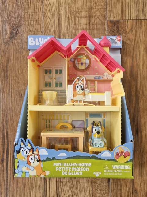 BLUEY MINI HOME Playset Compact House with Carry Handle & 5 Play Pieces ...