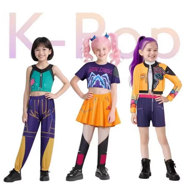 GIRLS KPOP DEMON Hunters Rumi Cosplay Costume Mira Zoe Halloween ...