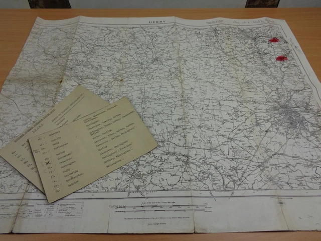 WW2 MAP OF "DERBY" with intriguing markings for "KILBURN" and "BUCKLAND ...