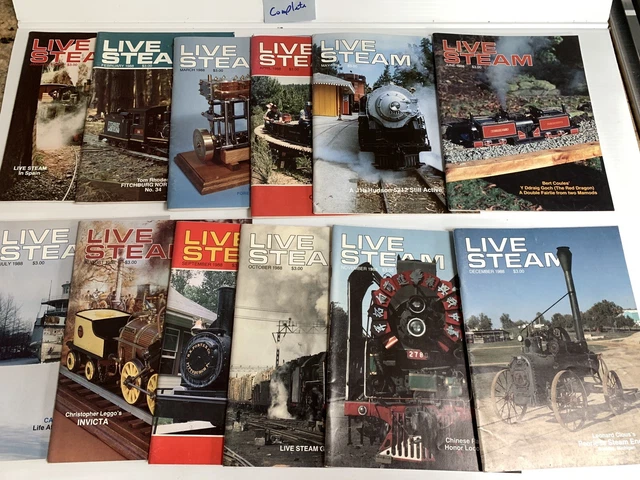 VINTAGE LIVE STEAM MAGAZINE 1988 Complete Year 12 Issues Train Boat ...