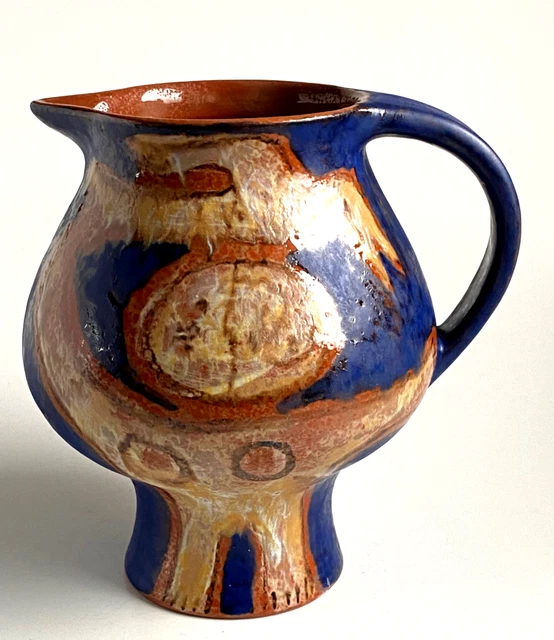 VASE KRUG KERAMIK Eva Fritz Lindner, Signatur, H 17 cm, Handbemalt EUR ...