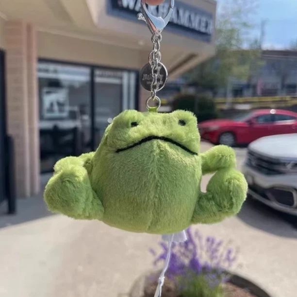 JELLYCAT RICKY RAIN Frog Bag Charm/Cute Keyring Grumpy Amphibian w/Tags ...
