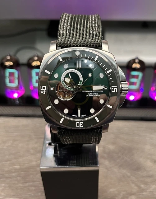 PAGANI DESIGN OPEN Heart Seiko NH39 RARE GREEN PD 1736 Sapphire 200M ...