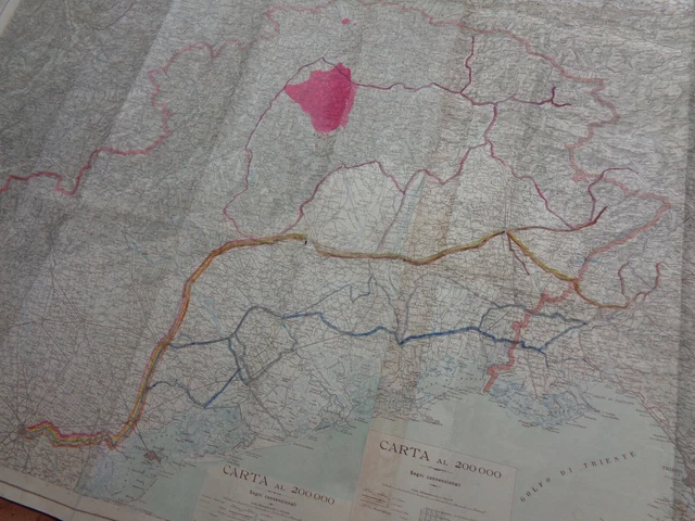 VERY LARGE WW1 ITALIAN MILITARY MAP (ENTIRE ITALIAN FRONT) Over 20 ...