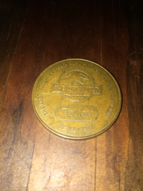 JURASSIC PARK COIN, RARE!! Lost world, Pteranodon, 1997 Tetley Dinosaur ...