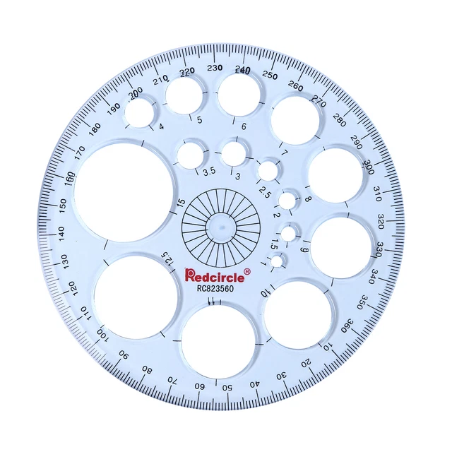 GEOMETRIC TEMPLATE MEASURING Ruler Circles Drawing Shape Stencils (1 ...