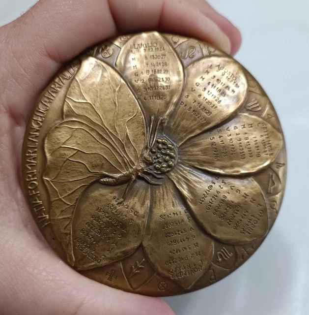 IPZS BRONZO CALENDARIO 1982- DIVINA COMMEDIA DANTE PURGATORIO Medaglia ...