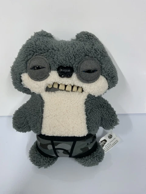 BUDGIE FUGGLER SKETCHY Squirrel Grey Funny Ugly Monster Plush Toy 9" £ ...