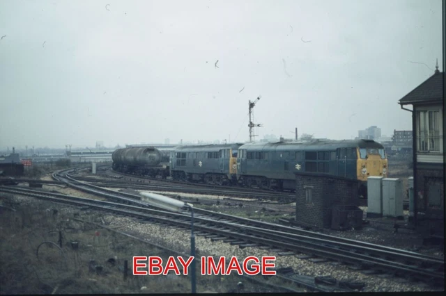 ORIGINAL 35MM SLIDE CLASS 25 LOCO NO 25137 & 31105 AT WILLESDEN £5.00 ...