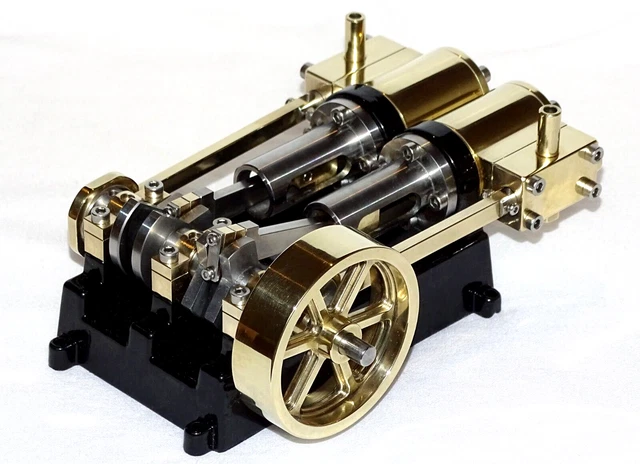 LIVE STEAM TWIN Cylinder Mill Model Steam Engine Fully Machined Metal ...