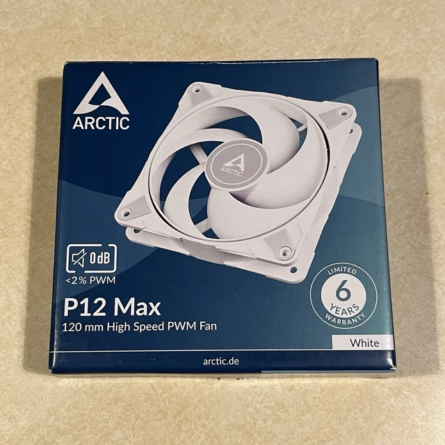 ARCTIC P12 MAX White High-Performance 120mm PWM PdB PC Case Fan $9.81 ...