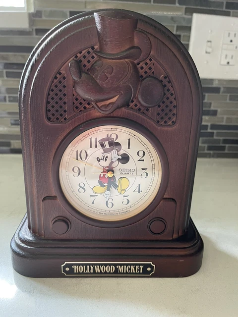 VTG DISNEY ALARM Clock 80s Seiko Quartz Talking Hollywood Mickey Mouse ...