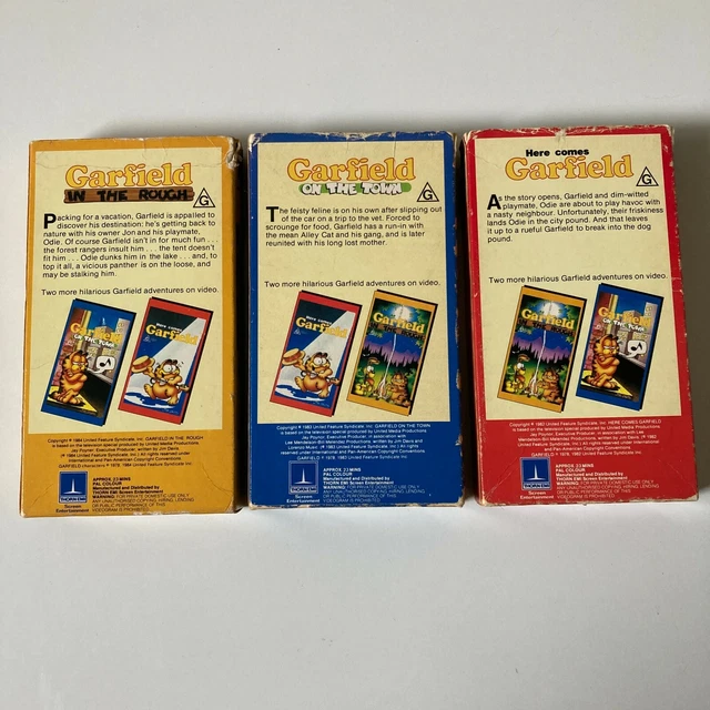 GARFIELD BUNDLE VHS Cartoon 1982 Vintage - Jim Davis *RARE* Lot Of 3 ...