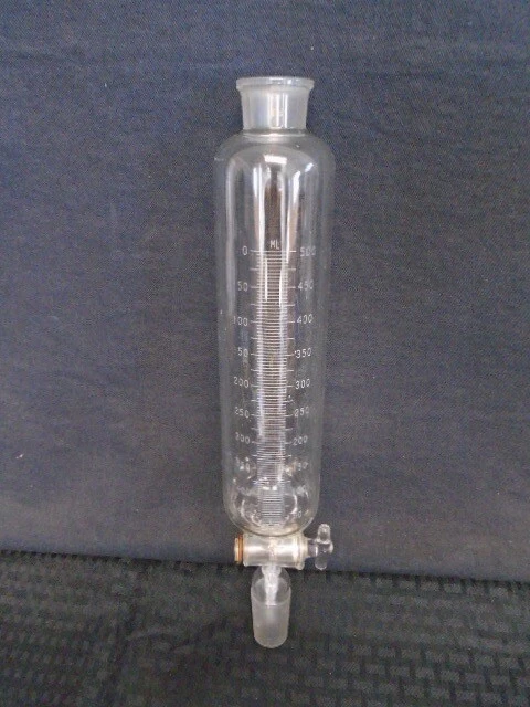 LAB 500ML GLASS Dual Scale Graduated Addition Separatory Funnel 29/42 4mm Stpck £107.70 ...