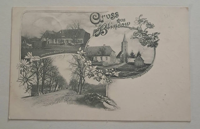 ALTE POSTKARTE AK Gruss aus Blindow Prenzlau Brandenburg Bertra's ... ALTE POSTKARTE AK Gruss aus Blindow Prenzlau Brandenburg Bertra's ...
