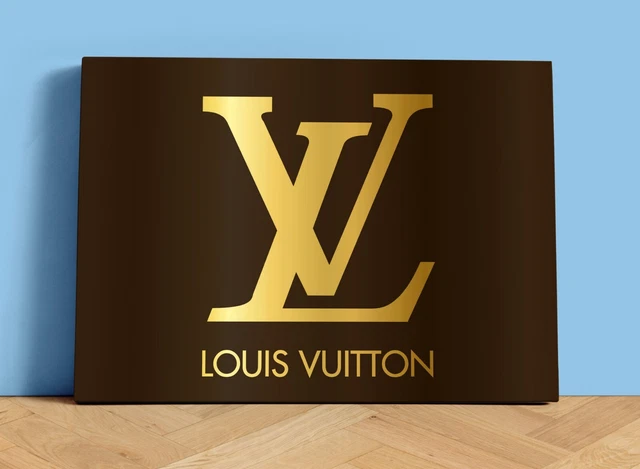 LV LOUIS VUITTON Shop Display Sign Mirrored Gold Thick Metal ...