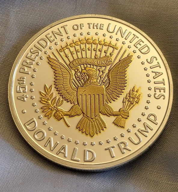 DONALD TRUMP SILVER Gold Coin US President Eagle 2018 USA God Bless ...