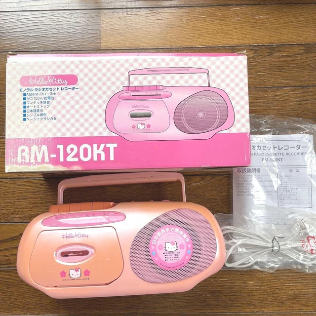 Sanrio Hello Kitty Monaural Portable Radio Cassette Deck Recorder Pink