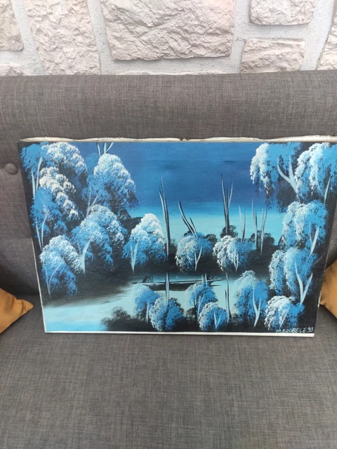 ANCIEN TABLEAU HUILE sur toile signé m boubelle daté 93 EUR 14,00 - PicClick FR