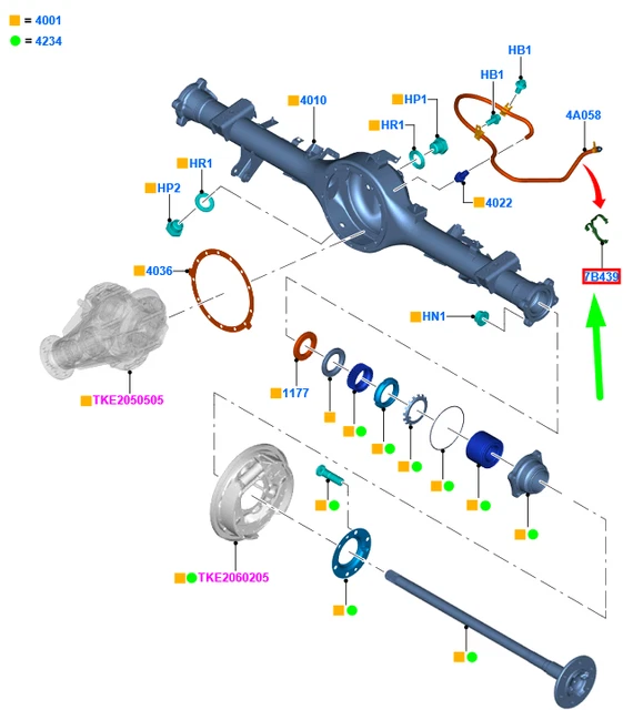 FORD RANGER T6 MK1 Rear Axle Special Clip 1737270 AB39-7B439-AA NEW ...