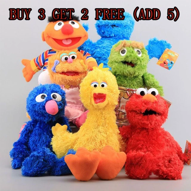 SESAME STREET HAND Puppet Plush Elmo Zoe Ernie Oscar Cookie Grover Bird ...