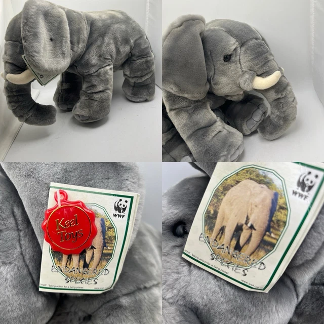 KEEL TOYS LARGE Elephant Plush Soft Toy from WWF Endangered species ...