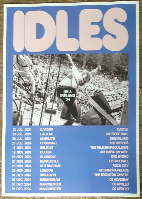 IDLES - LIVE band music show 2024 TOUR promotional tour concert gig poster EUR 7,11 - PicClick IT