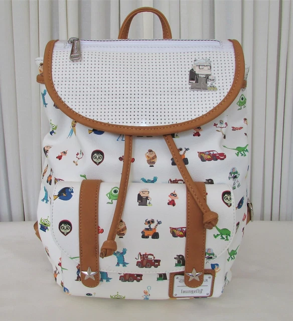 DISNEY LOUNGEFLY PIXAR Pin Collector Mini Backpack Characters AOP NWT £ ...