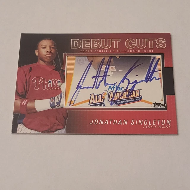 2010 TOPPS DEBUT Cuts Aflac Jonathan Singleton Auto Rc. Autographe Cd ...
