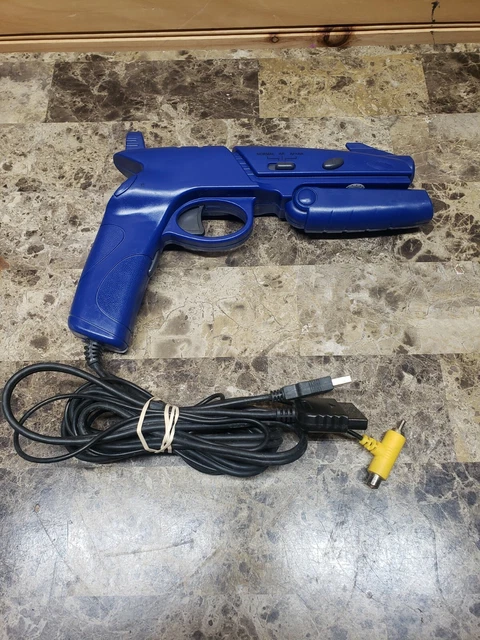 VINTAGE BLUE PLAYSTATION Gun Guncon Blaster Controller Shooter dual ...