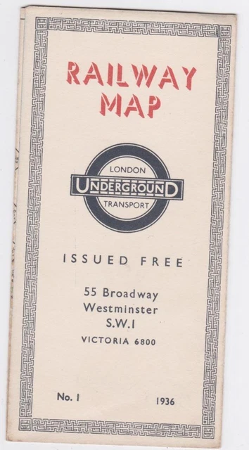 LONDON UNDERGROUND TUBE Map 1936 NO.1 £49.96 - PicClick UK