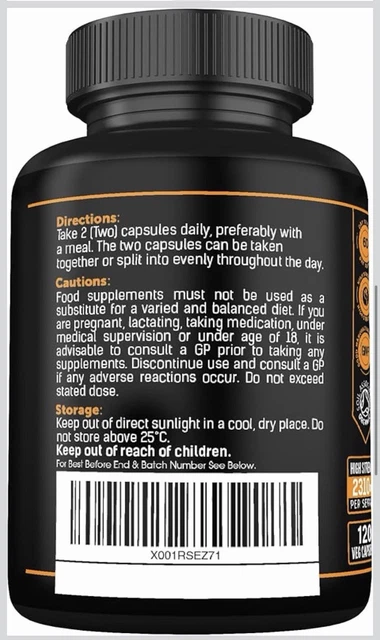 ASHWAGANDHA ORGANIC CAPSULES 1200mg KSM-66 Turmeric Black Pepper, UK ...